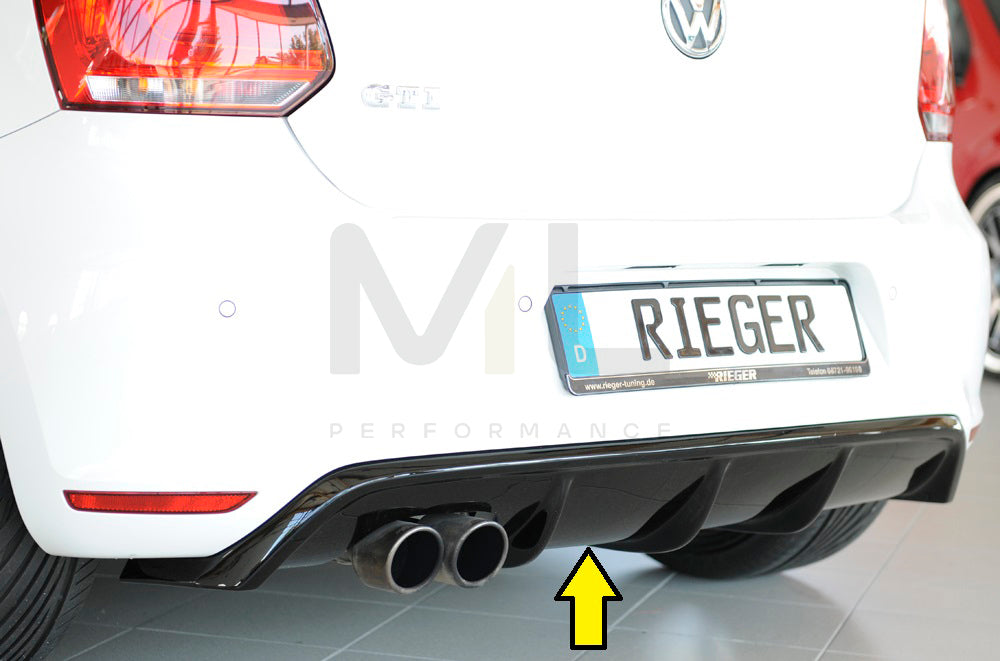 Rieger 00088039 VW 6R Mk6 Polo Rear Diffuser - Glossy Black – ML ...