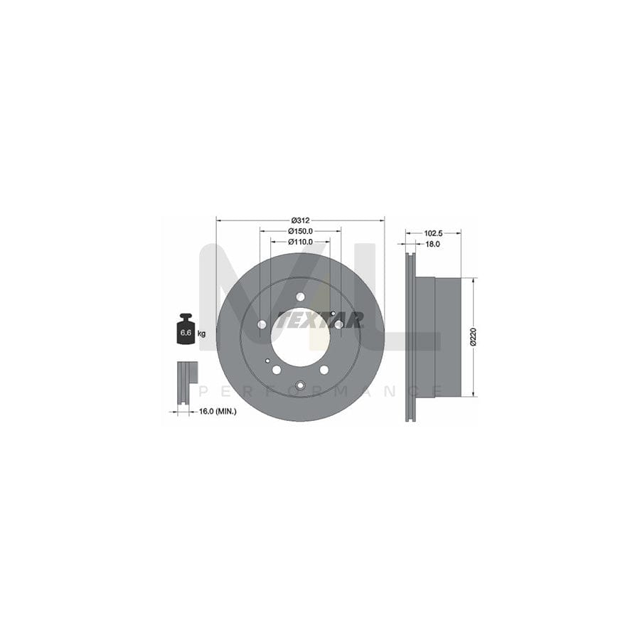 TEXTAR PRO 92249403 Brake Disc for TOYOTA LAND CRUISER Internally Vent ...