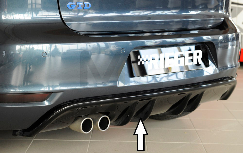 Rieger 00088019 VW Mk6 Golf GTD Rear Diffuser - Glossy Black – ML ...