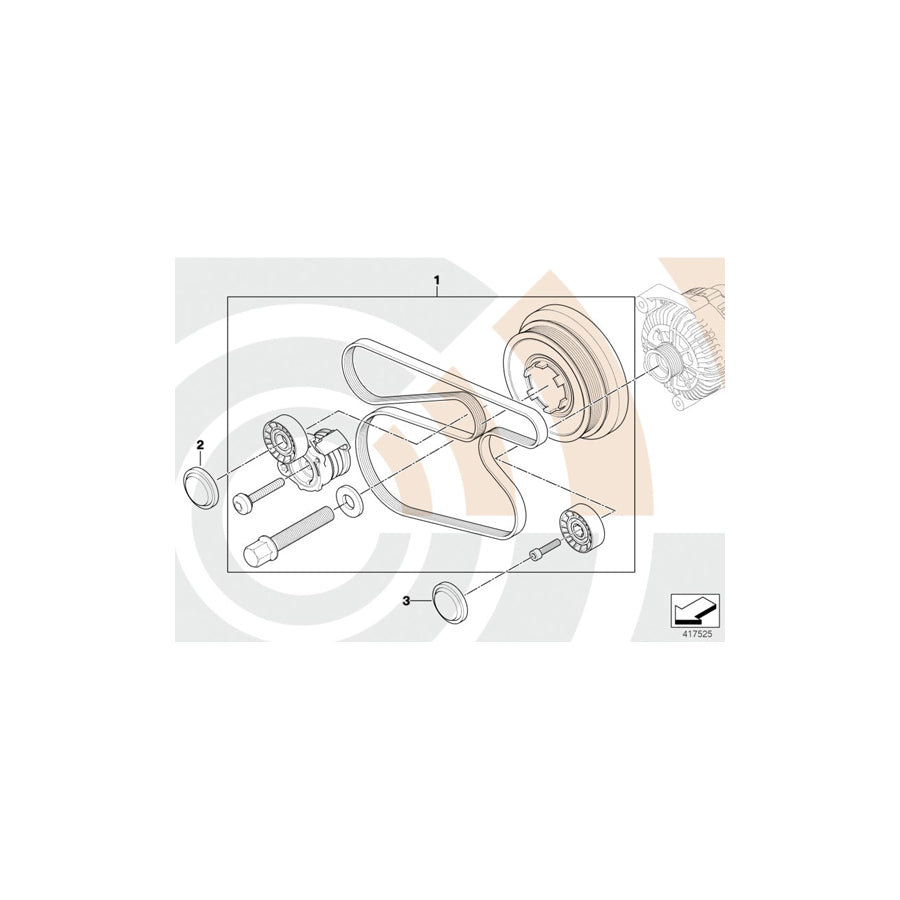 Genuine BMW 11282365967 E87 E90 E91 Repair Kit For Belt Drive, Complet ...